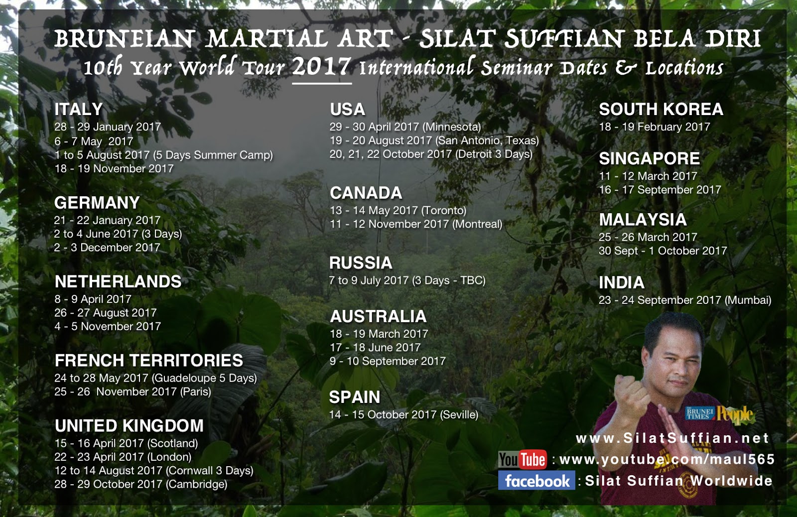 Silat Suffian International Groups: 2018 Silat World Tour Location and ...