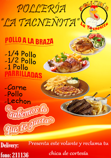 POLLERÍA "LA TACNEÑITA": AFICHE PUBLICITARIO