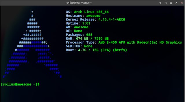 SOLLUS-SOFT: Установка тайлового менеджера Awesome WM 4.0 на Arch Linux