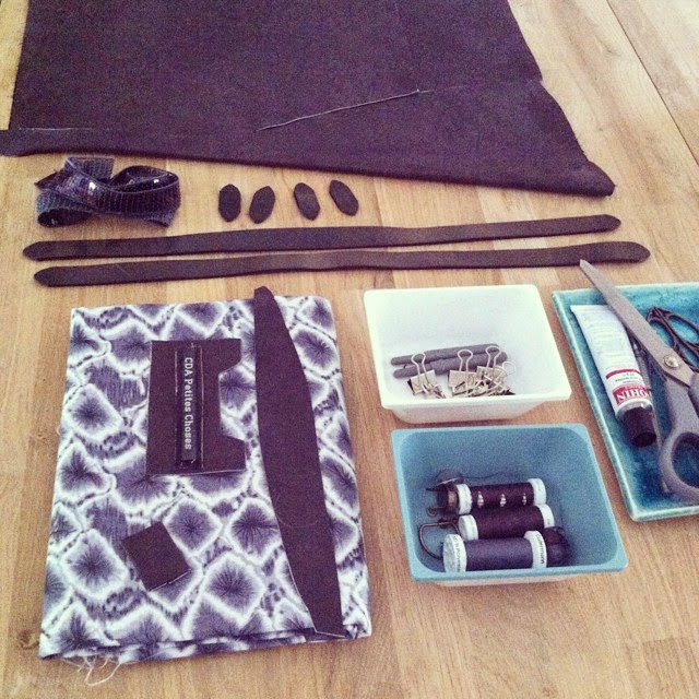 petites choses: Cabas "City bag" en cuir aubergine