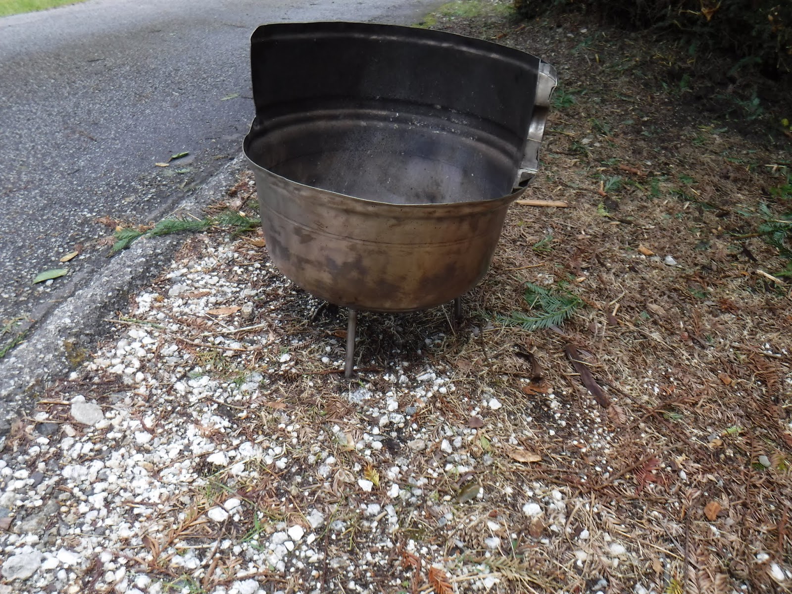 Genocache: Beer keg fire pit