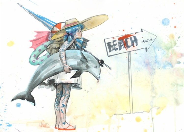 Blue Bird Lobotomy, El Grunge art de Lora Zombie. ~ LoQuieroLoCompro.com