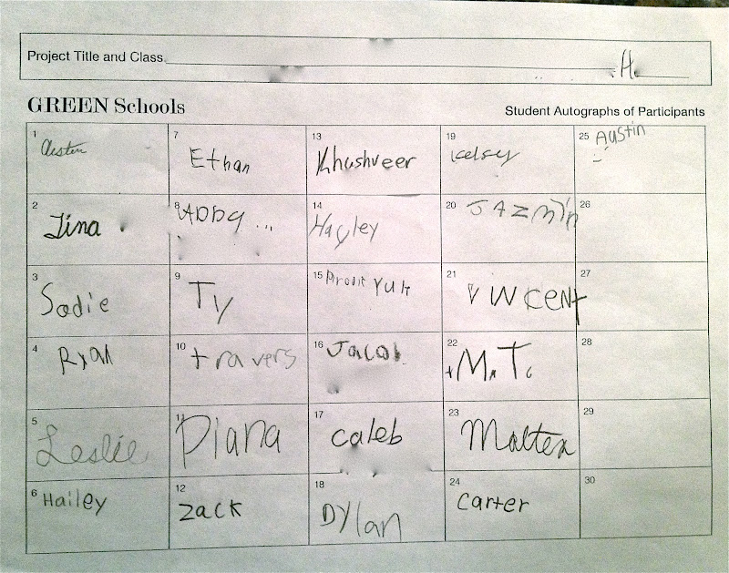 École Edwards GREEN Schools Projects: Student Signatures
