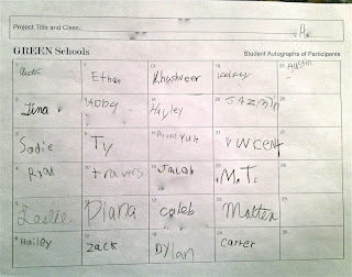 École Edwards GREEN Schools Projects: Student Signatures