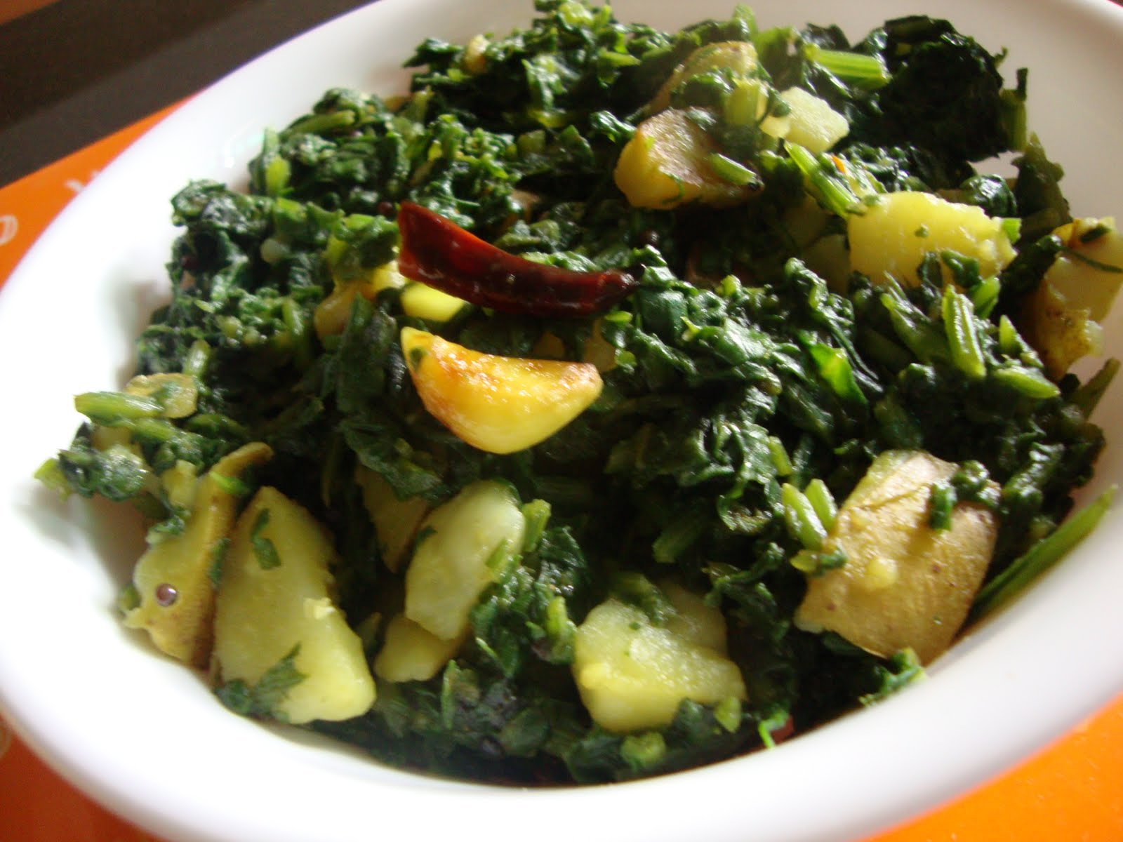 Cooking Delights: Aloo Palak ( Potato Spinach )