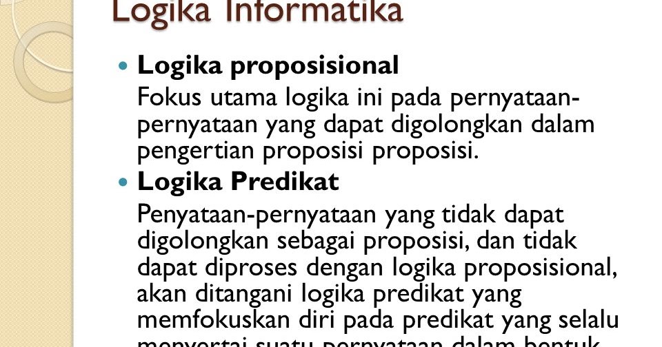 Materi Logika Informatika | Evan Fauzi Blog