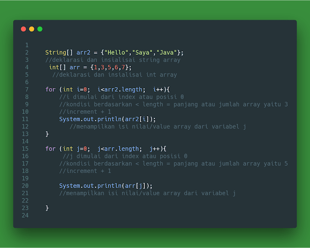 Belajar Mengenal & Memakai Array Bahasa Pemrograman Java - Java Media Kita