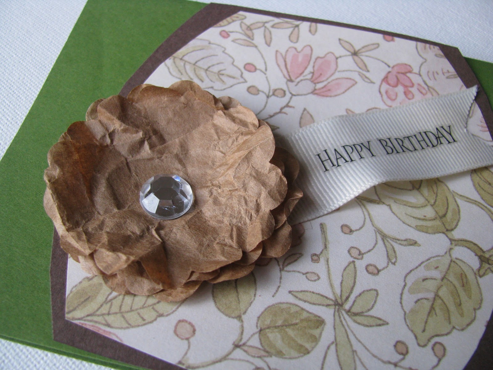 Yellow Mums: easy card decor: scallop punch flowers