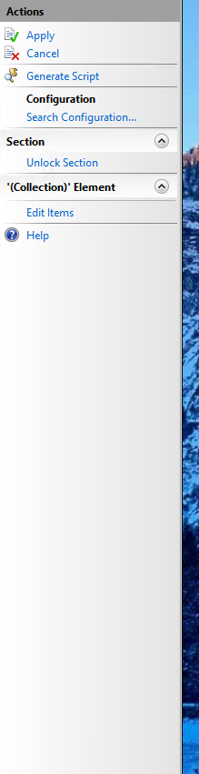 Living and breathing the world of Microsoft: Using the IIS Configuration Editor to Generate Scripts