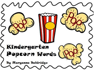 Colors and Kindergarten: Kindergarten Popcorn Words