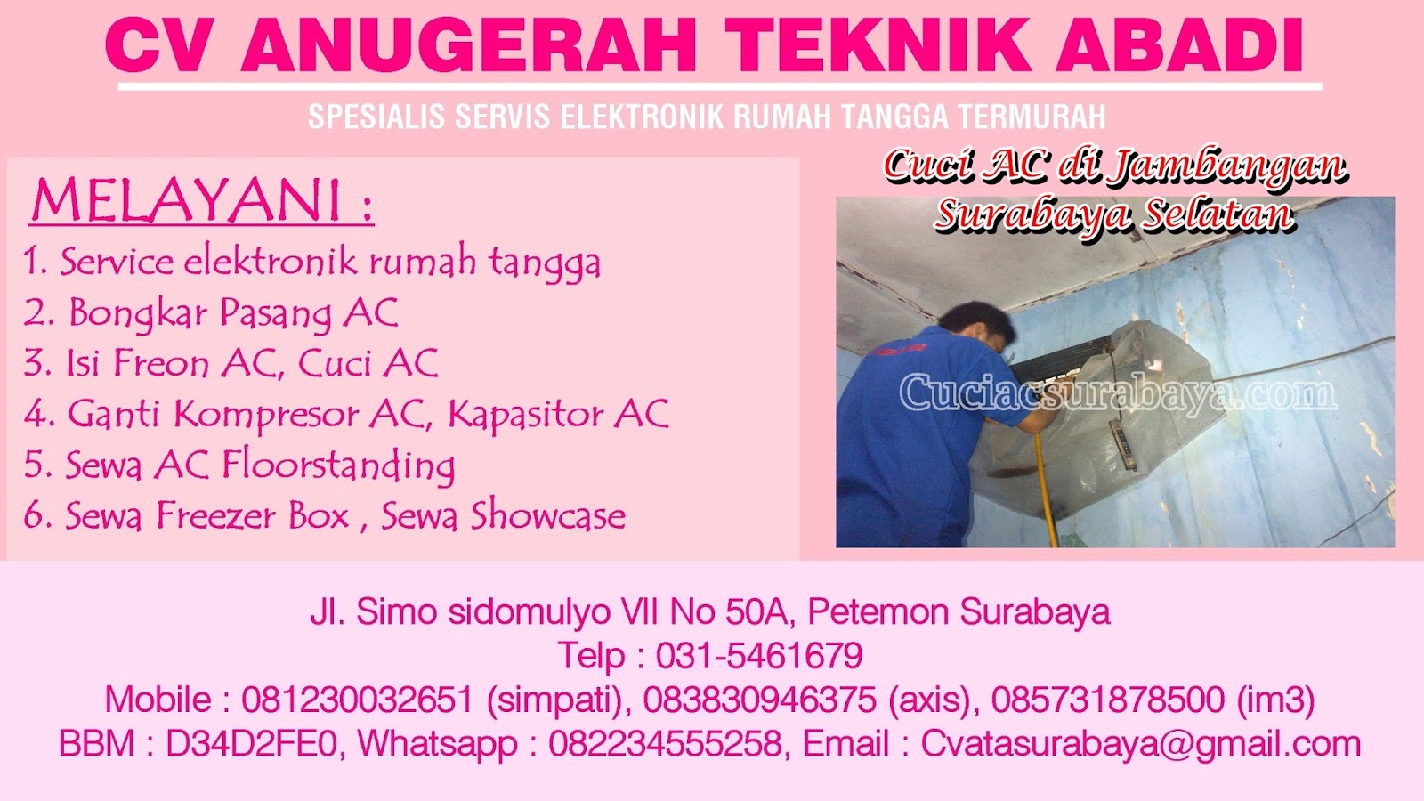 Cuci AC Surabaya Selatan: Cuci AC di Jambangan Surabaya Selatan