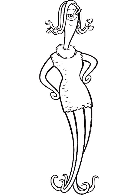 Mike e Celia Welia Monstros S.A - Desenhos preto e branco para colorir