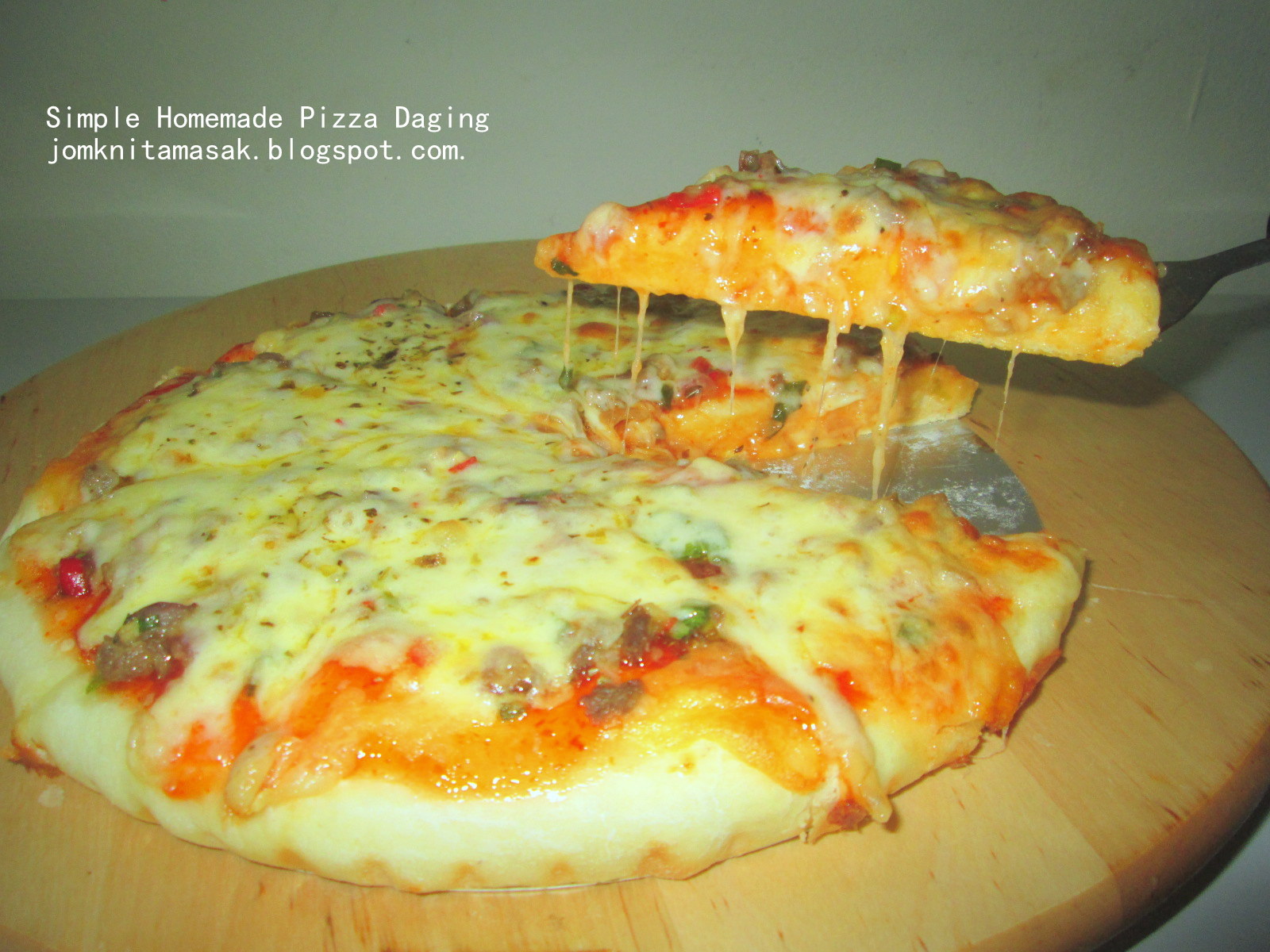 Jom Kak Nita Masak: Simple Homemade Pizza Daging