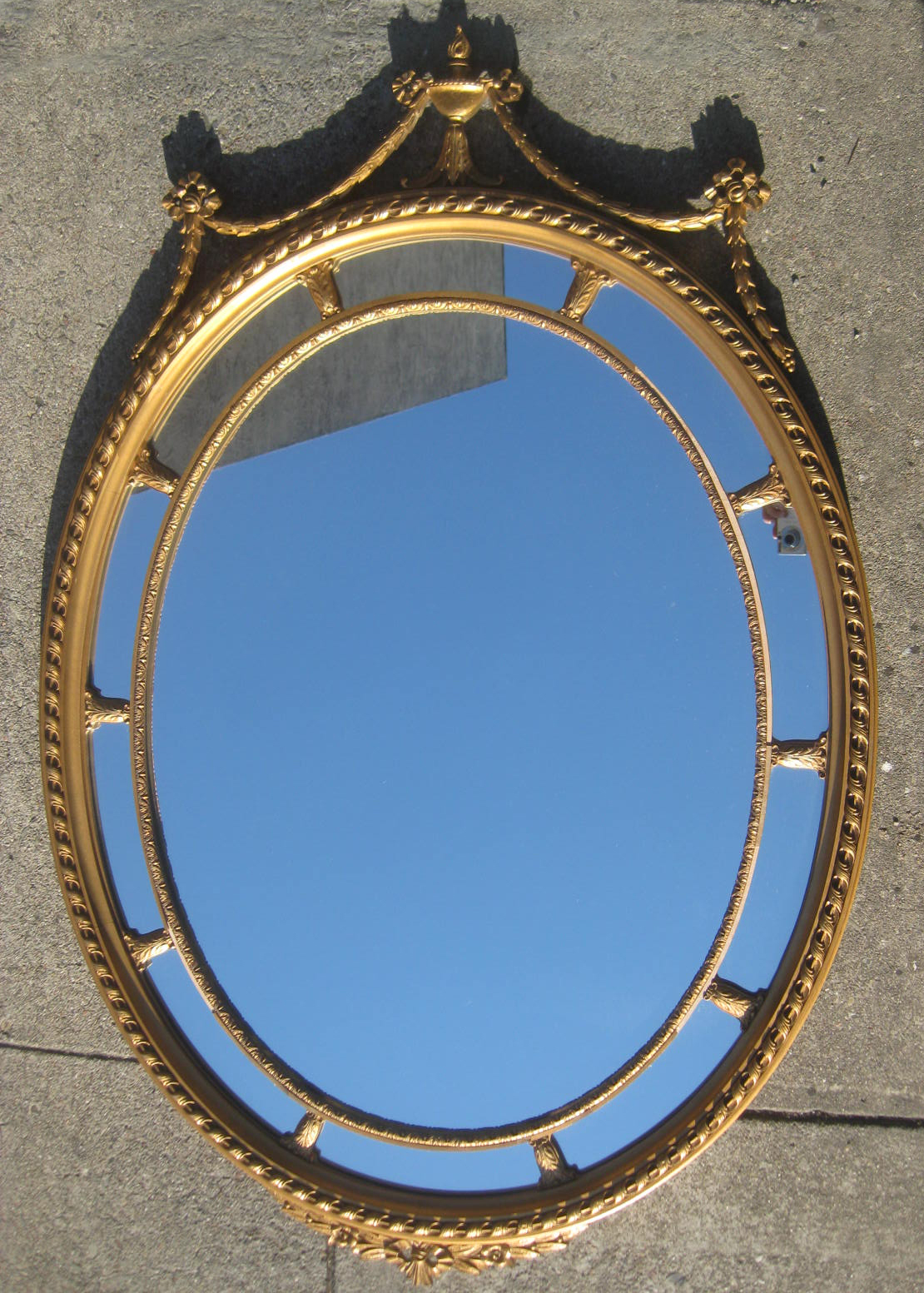 UHURU FURNITURE & COLLECTIBLES: SOLD - Mirror with Fancy Gold Frame - $50