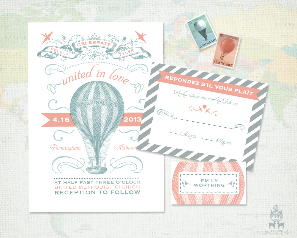 Finery: Love is in the Air: Hot Air Balloon Invitations