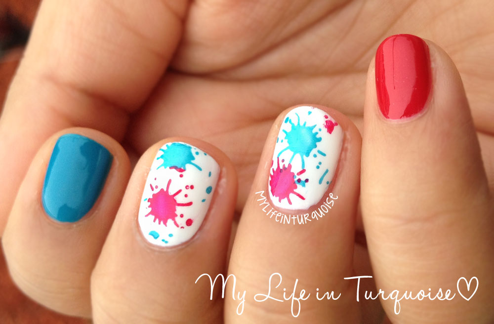 My Life in Turquoise: Splish Splash Nail Art