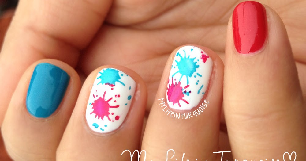 My Life in Turquoise: Splish Splash Nail Art