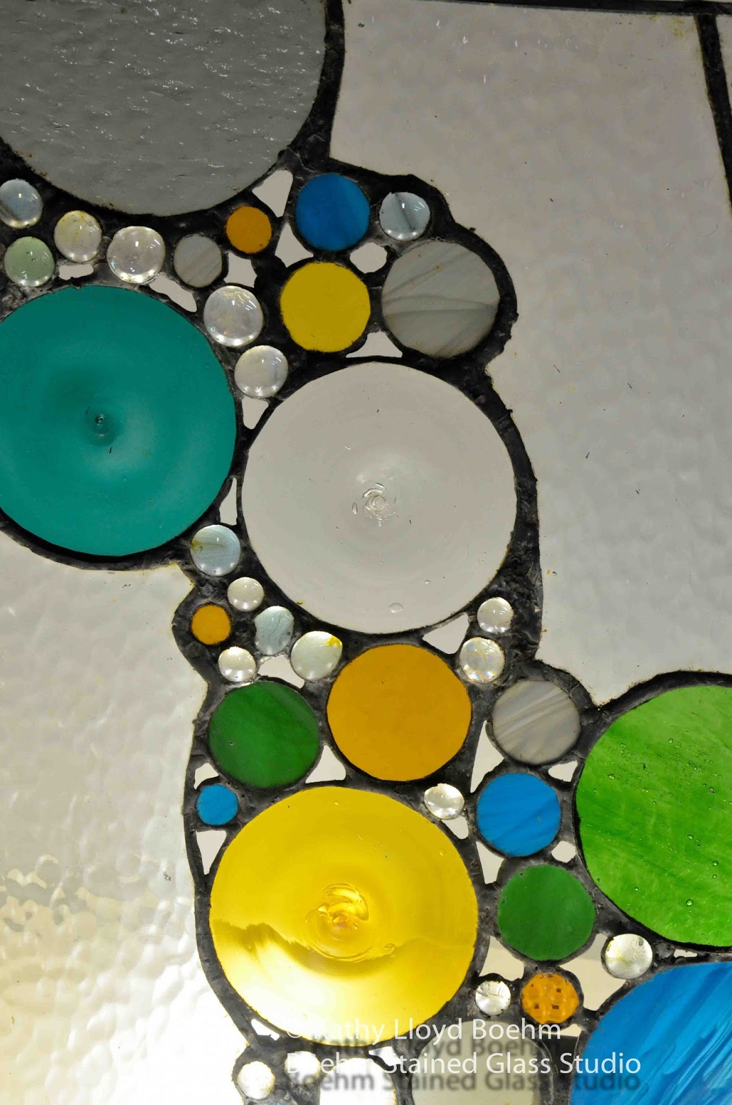 Boehm Stained Glass Blog: Stained Glass Window with Round Plates ...