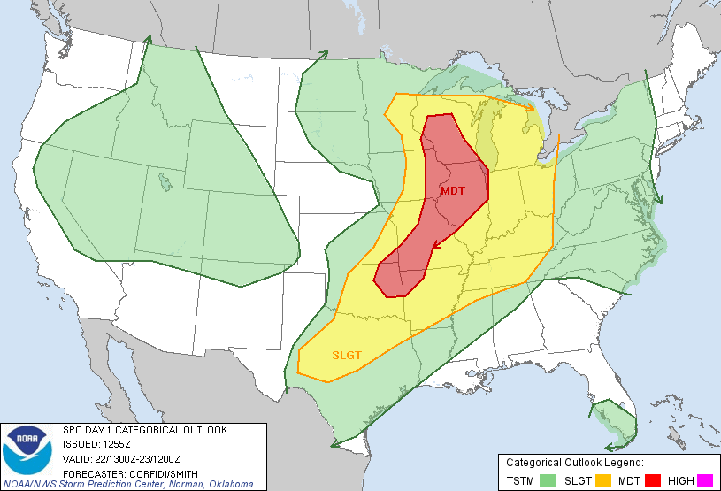The Weather Centre: May 22 Moderate Risk Severe Weather