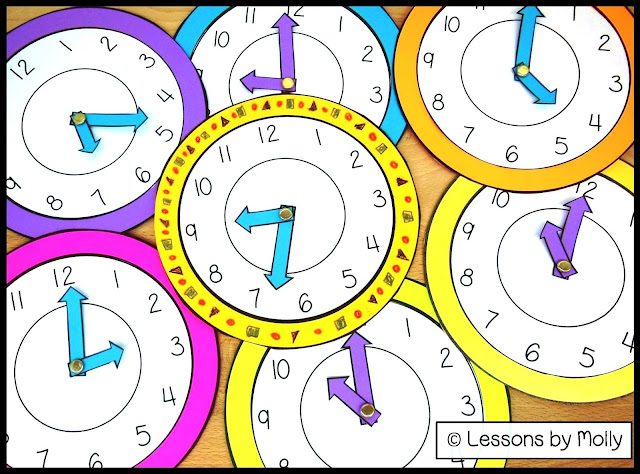 Lessons by Molly: Analog Paper Clock for Kids with Moveable Hour and ...