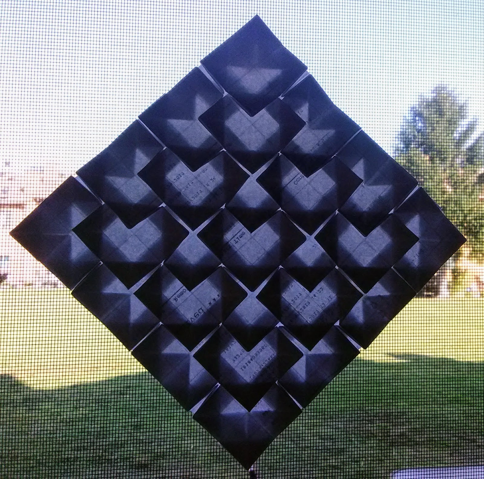Intersecting Diamonds/Squares Origami Tessellation