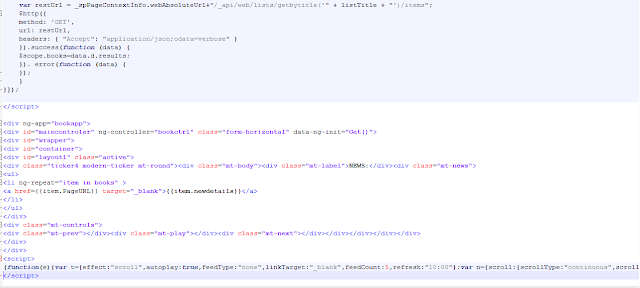 UKReddy SharePoint Journey: News ticker with AngularJS/RestAPI in SharePoint