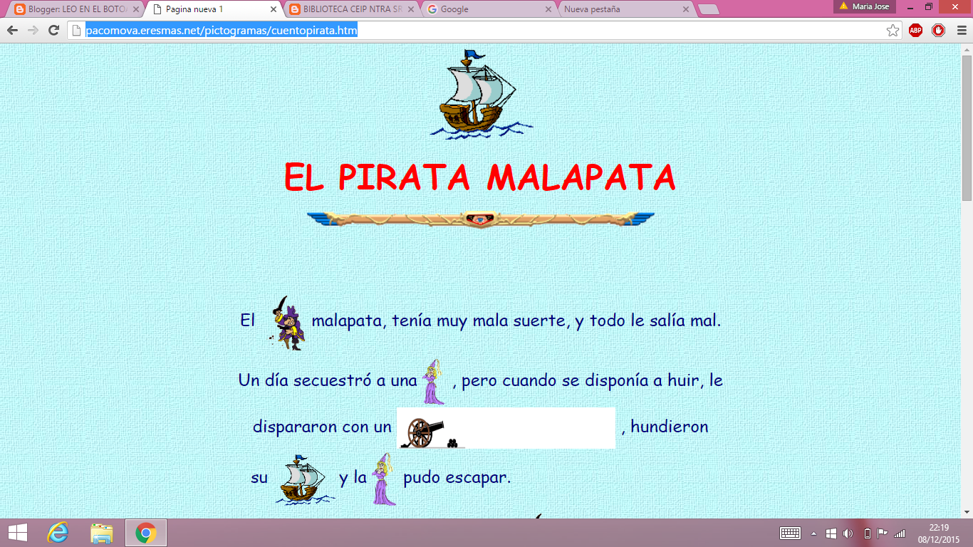 LEO EN EL BOTOA: CUENTO PIRATA CON PICTOGRAMAS