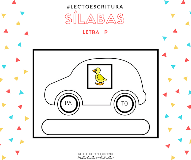 Dale a la tecla alegría, Macarena: COCHES SILÁBICOS [LETRA P]