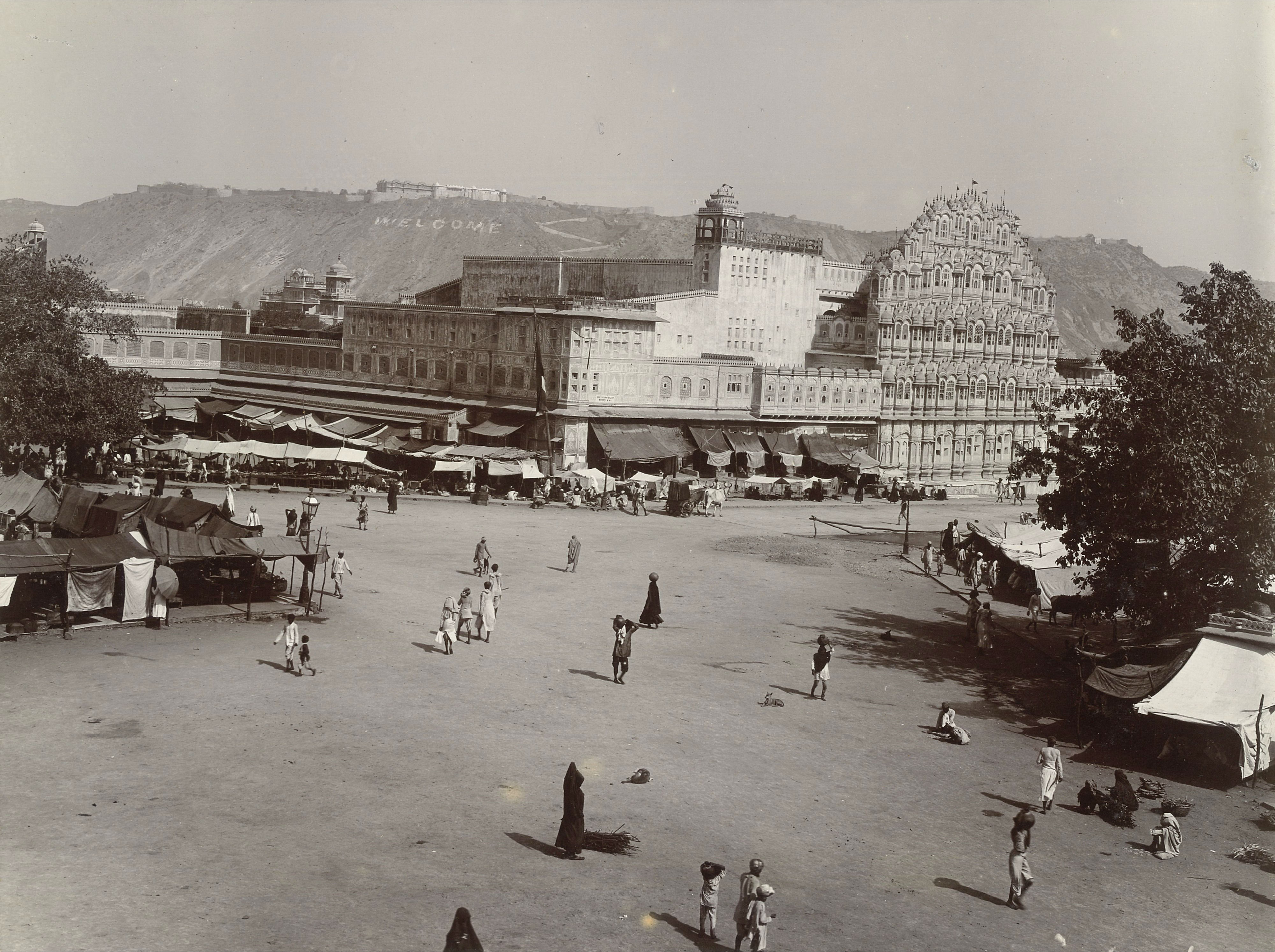 Hawa Mahal (Palace of Winds), Jaipur, Rajasthan - 1905 - Old Indian Photos