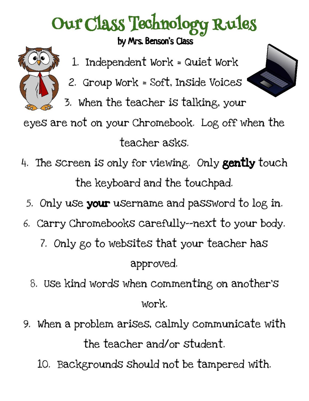 Benson's Best: Technology Expectations