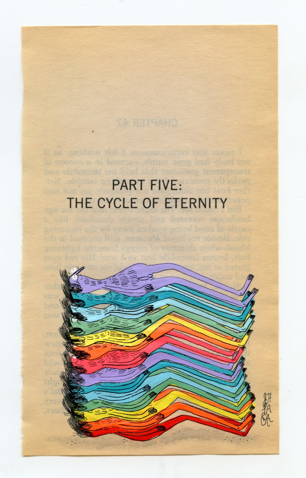 Jay Howell: Pages from books, painted/drawn on