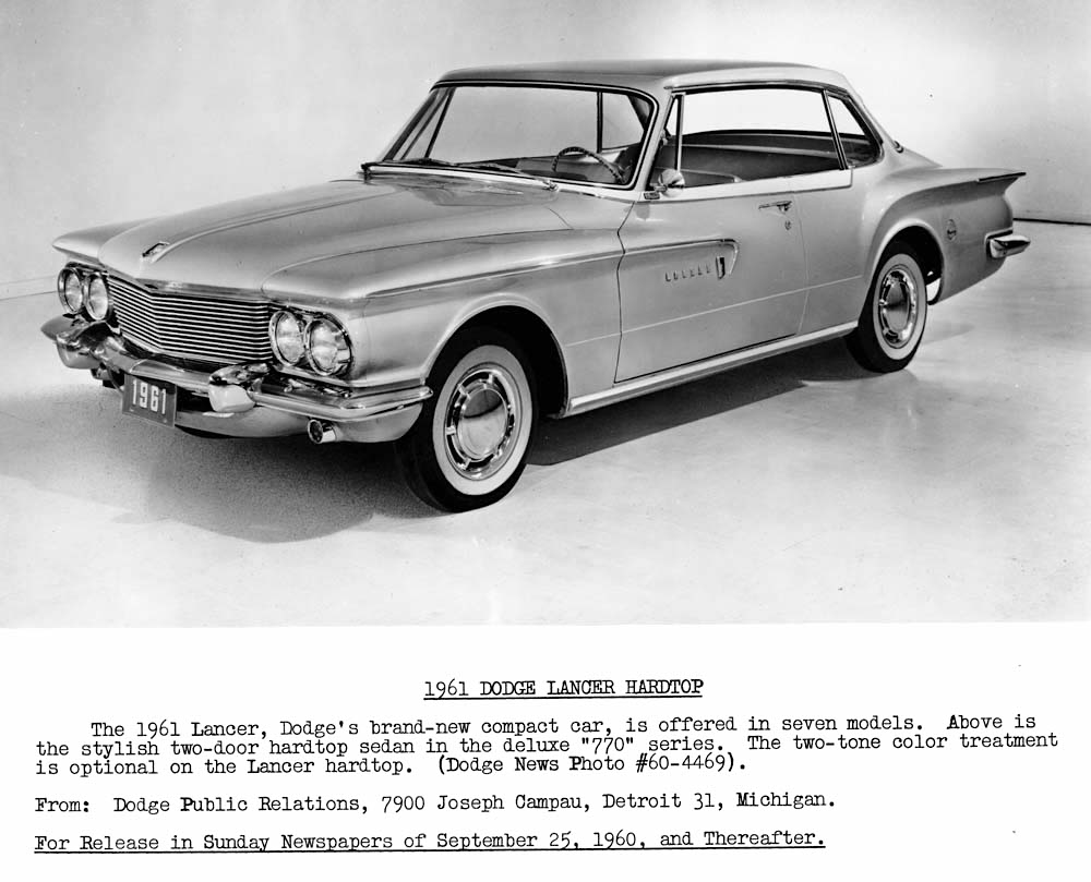 Car Style Critic: Plymouth Valiant Begets Dodge Lancer
