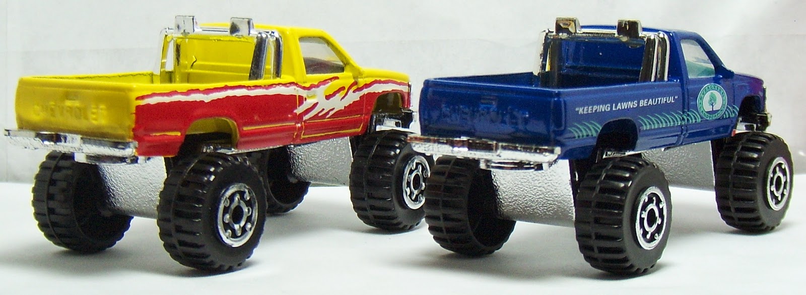 Matchbox Chevy K1500 Pickup and Ford F150 4x4