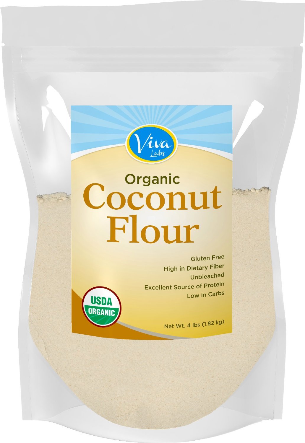 4lbs Organic Coconut Flour: Non-GMO, and Gluten-Free $1 + Free Shipping ...