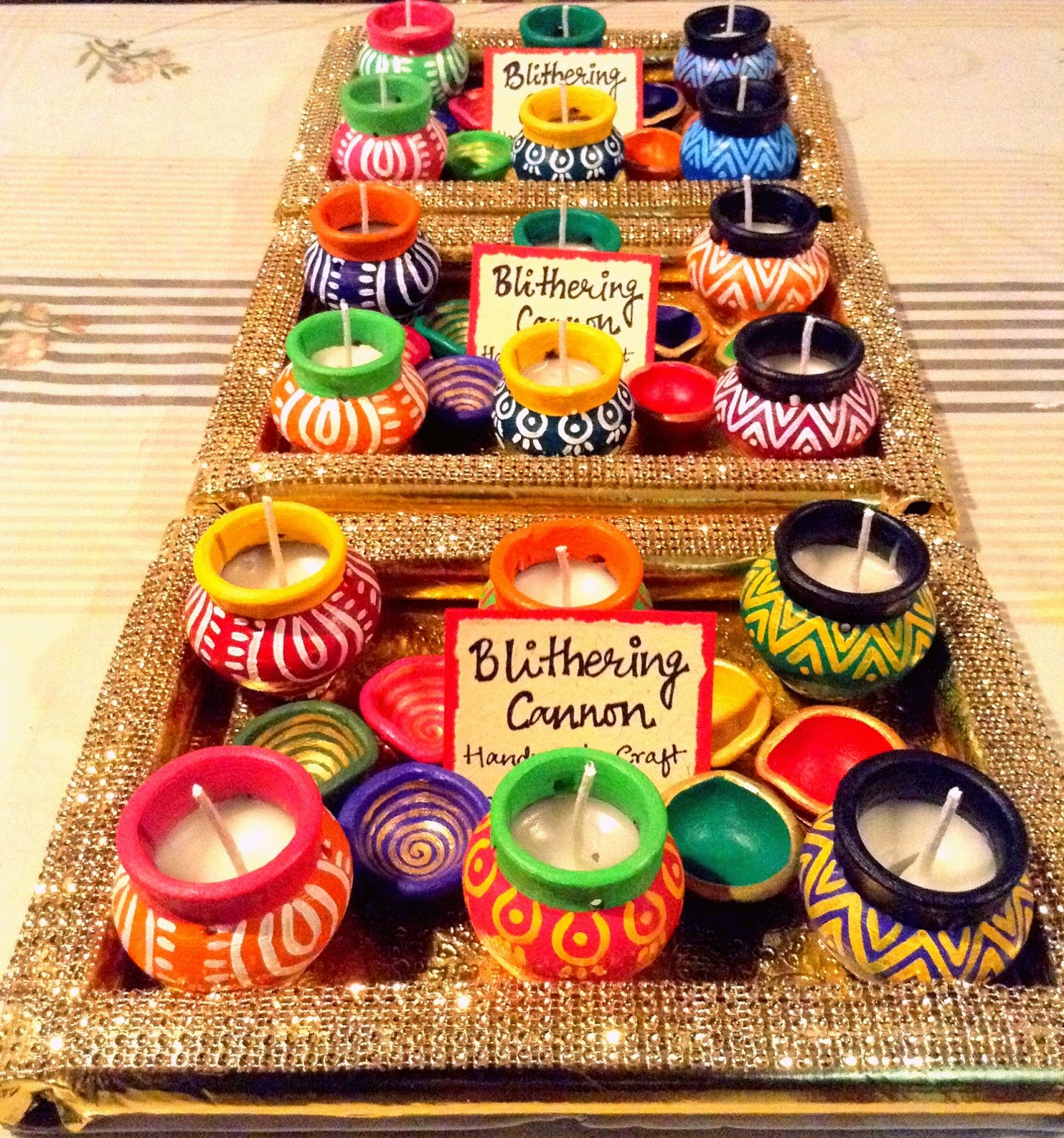 Blithering Cannon Handmade Crafts: Of Diyas, Matki Candles, Hampers and ...