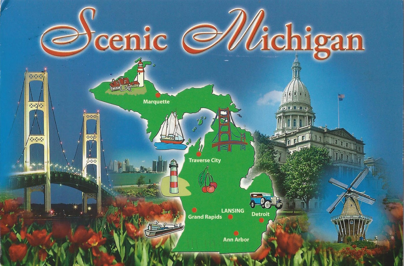 A Journey of Postcards: Michigan, the 26th state | USA