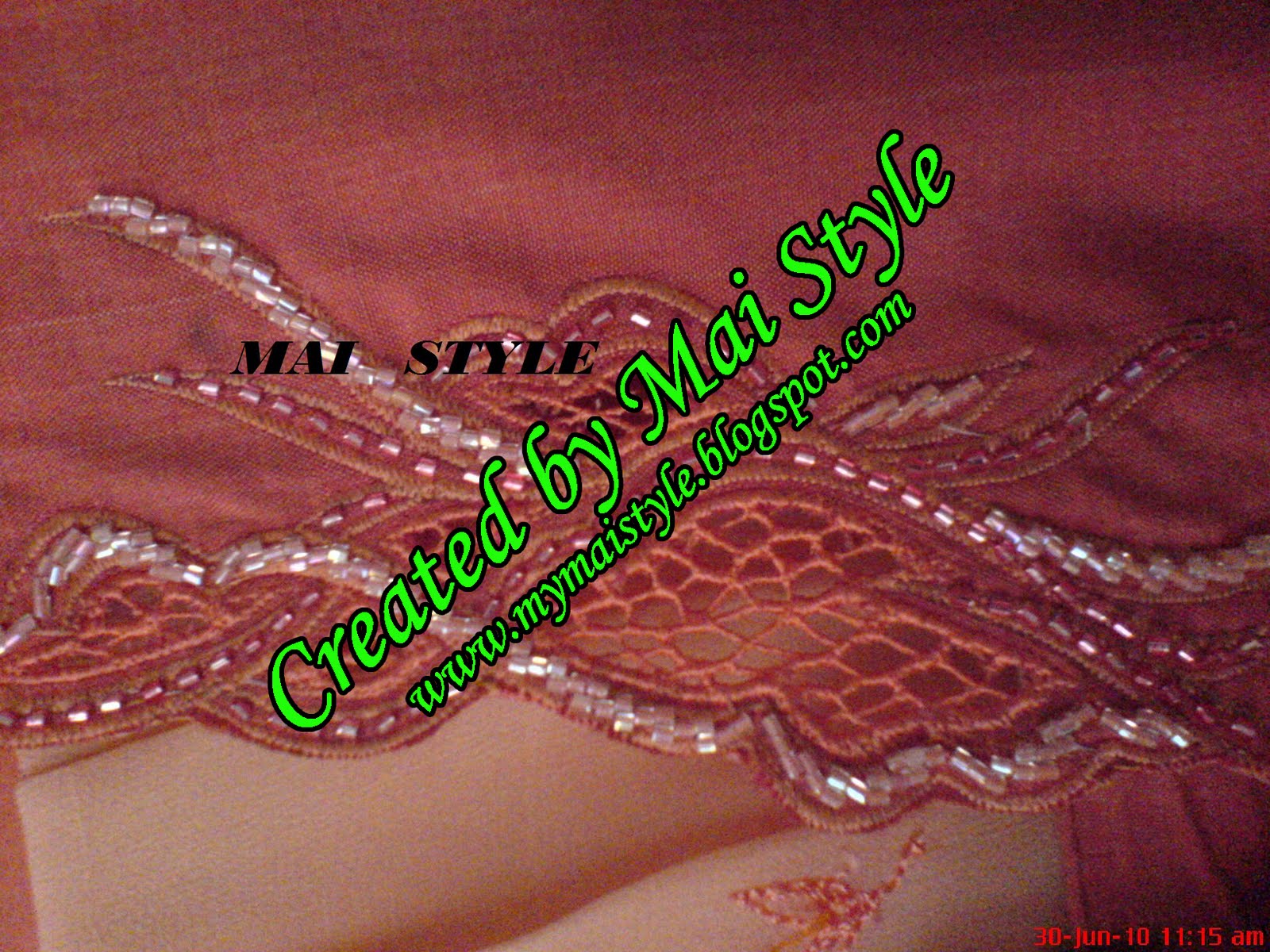 Mai Style - Manik & Sulaman: Sulam kerawang ayak@goyang dijahit manik