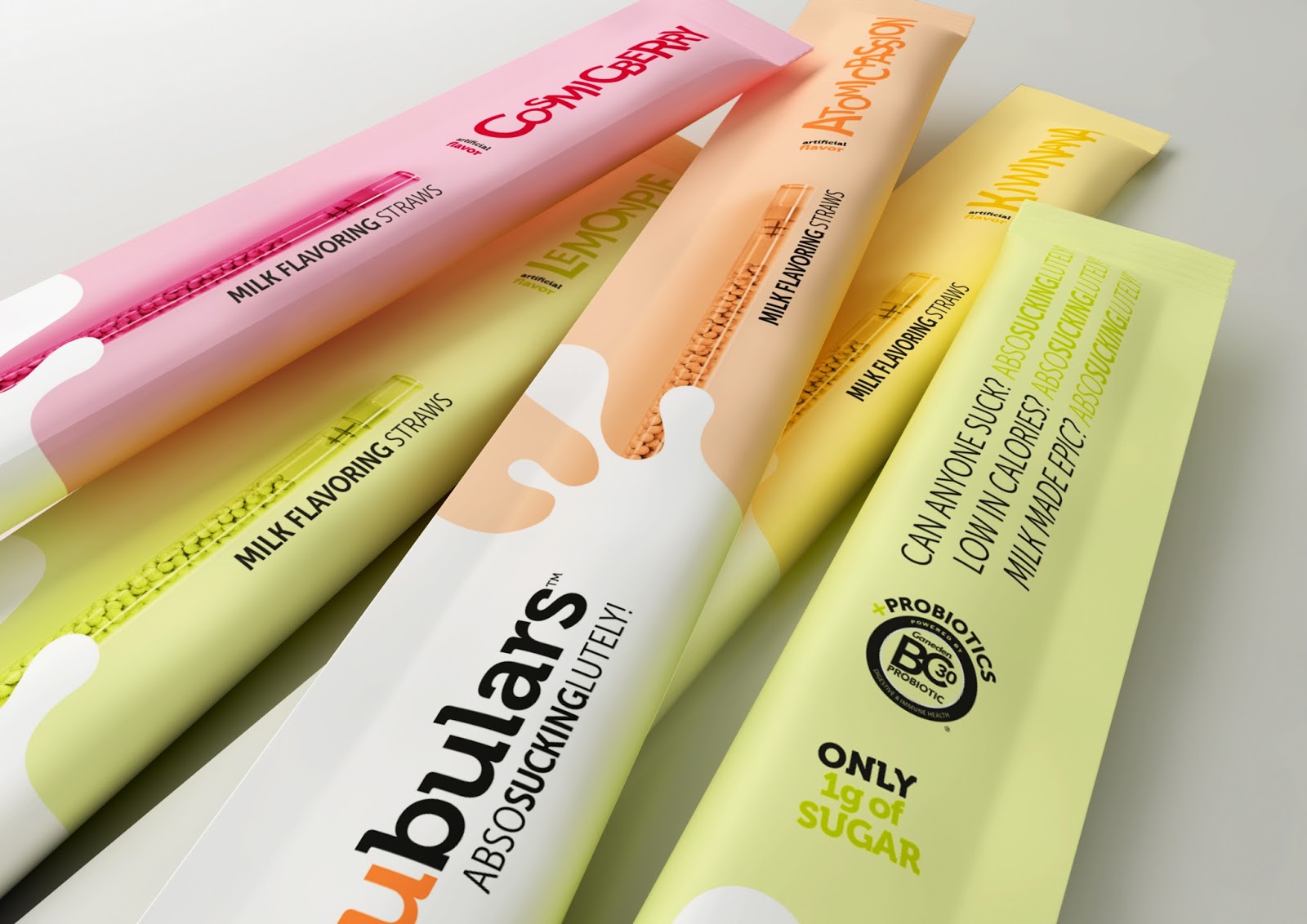 Tubulars Milk Flavoring Straws on Packaging of the World - Creative ...