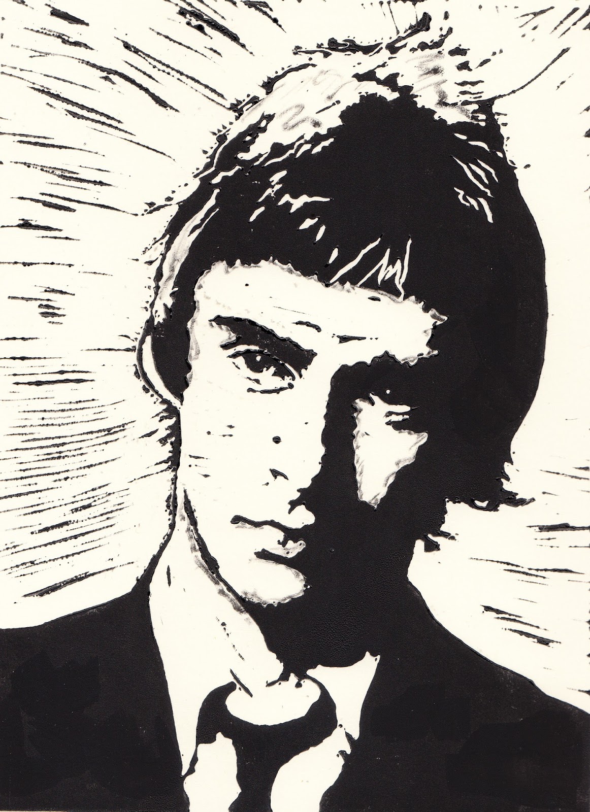 Aural Sculptors - The Stranglers Live: Paul Weller 1977 - Linocut Print