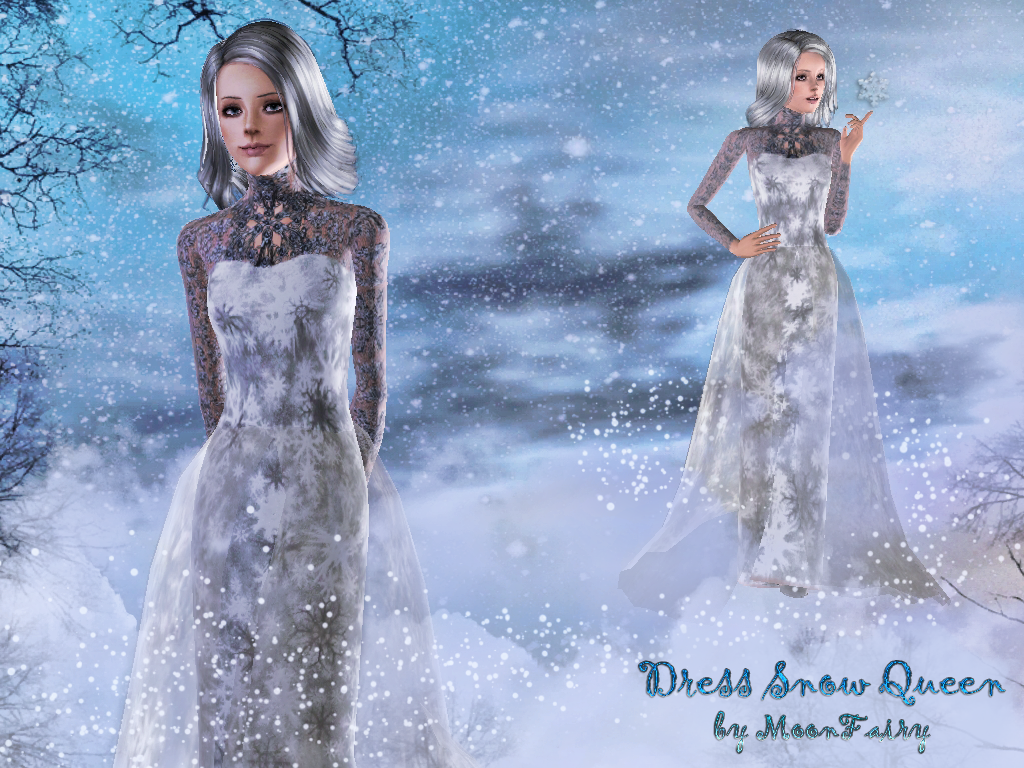 everything for your sims: Dress Snow Queen TS3