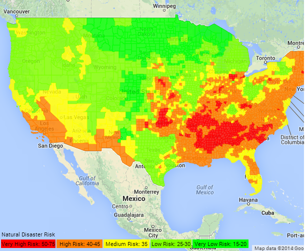 PlanningNews.blogspotcom: County Natural Disaster Risk Map