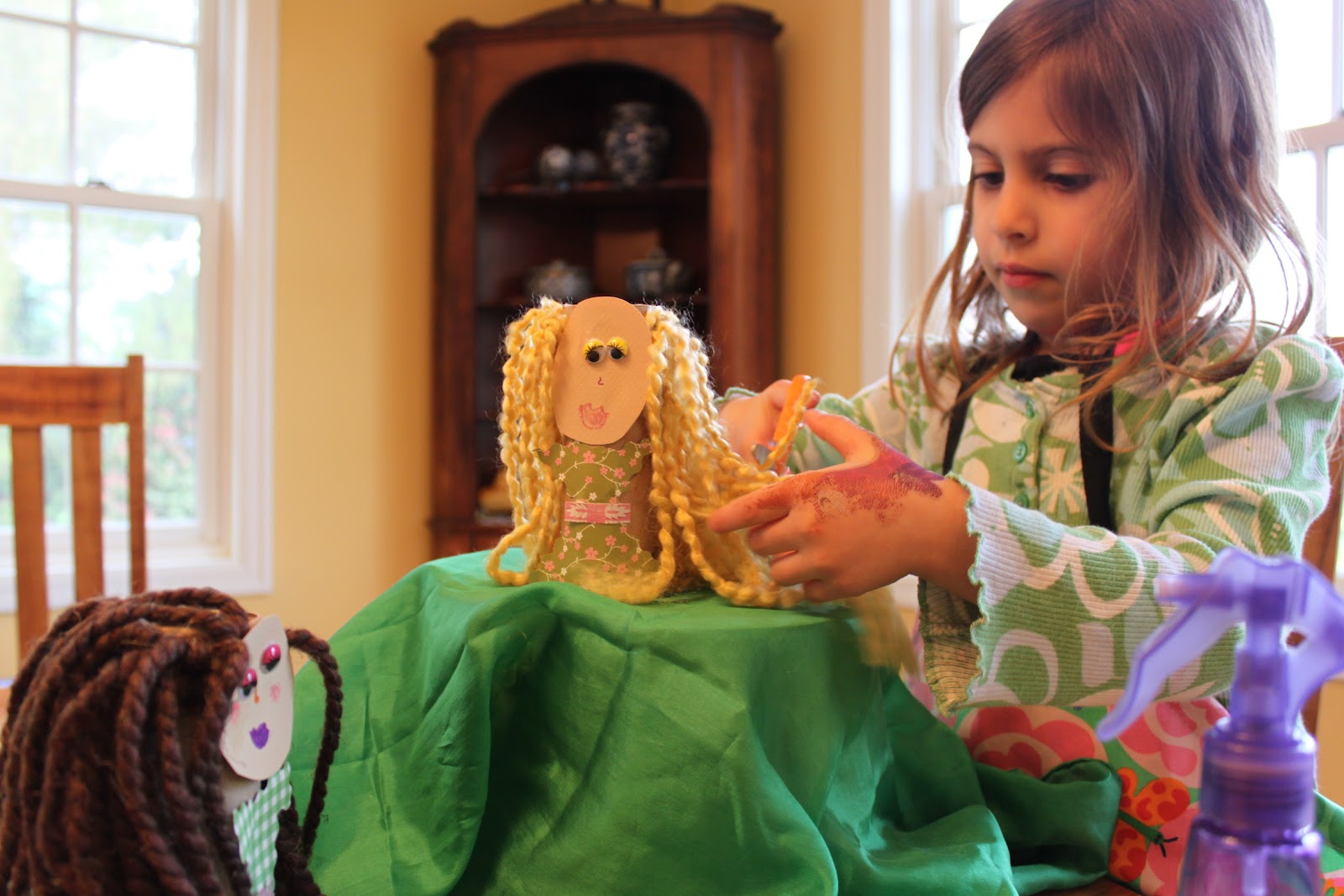 Green Owl Art: Hair Cut Doll
