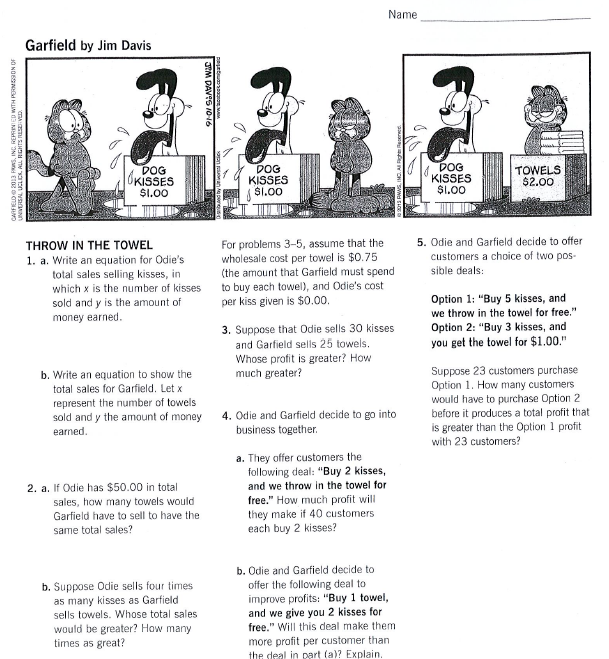 Mr. Giomini's Mathematics Blog: Day 155: Cartoon Math