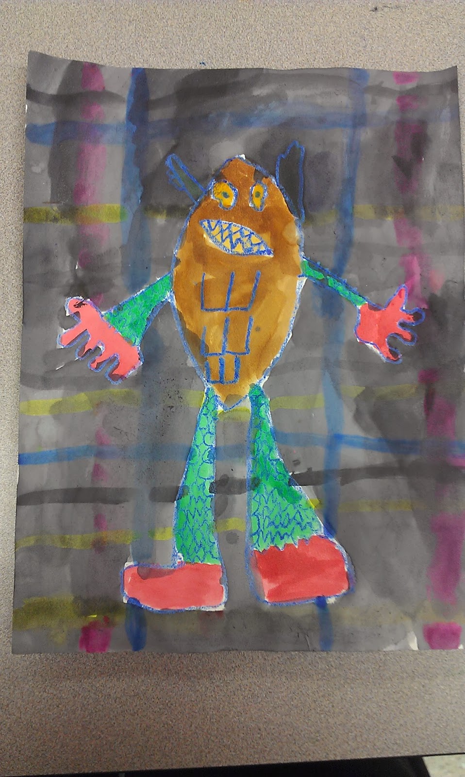 ARTsome! Elementary Art: 4th Grade- Organic Shape Monsters!