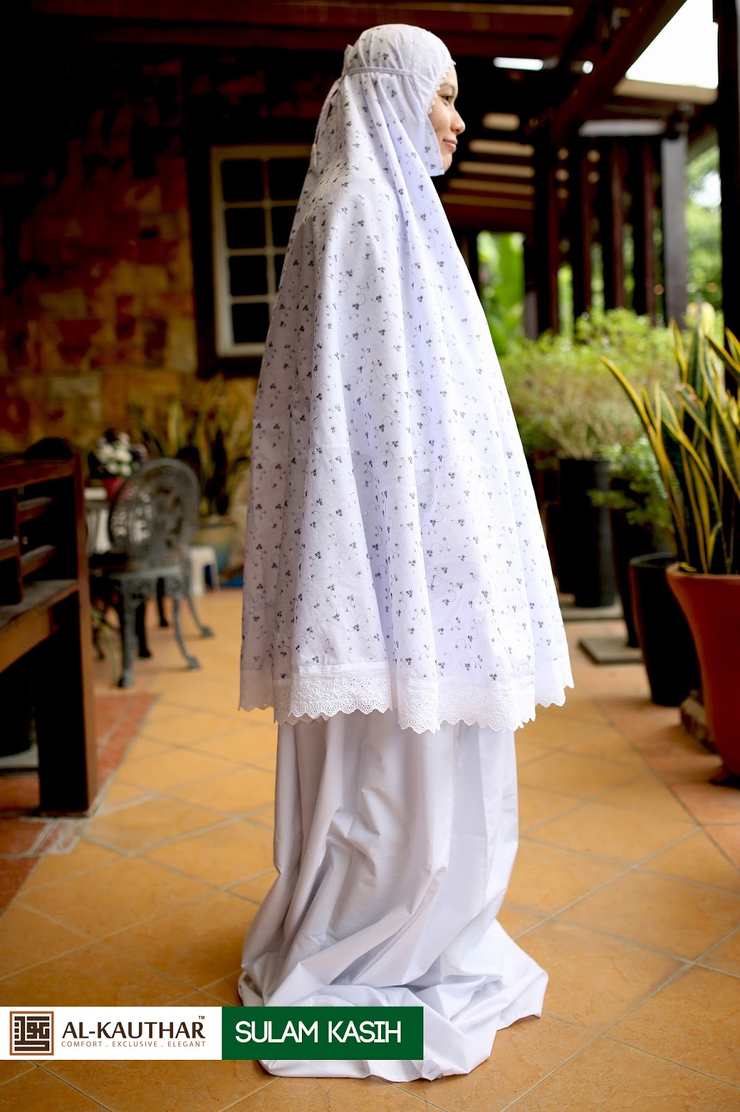 Sulam Kasih Warna Hitam - Telekung Al-Kauthar | Telekung Al-Kauthar Online