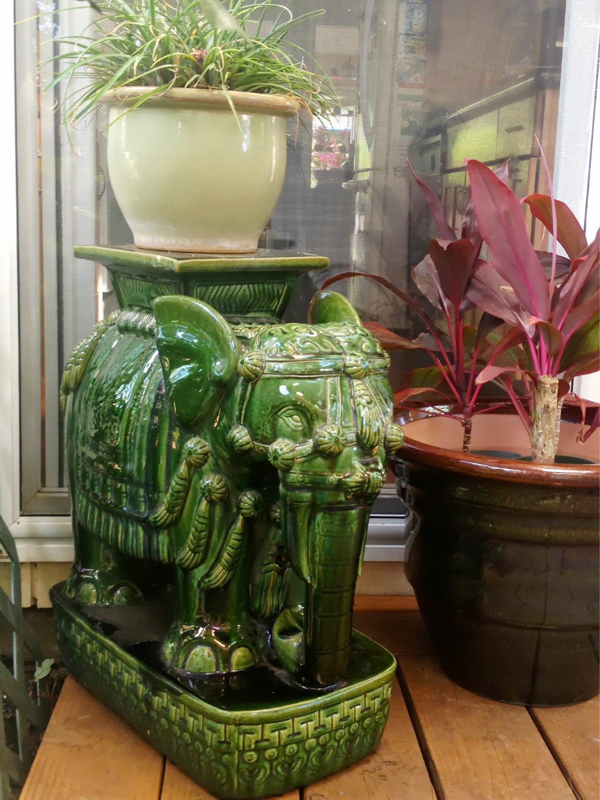 Small Things Bright and Beautiful: A Pair of Green Elephants