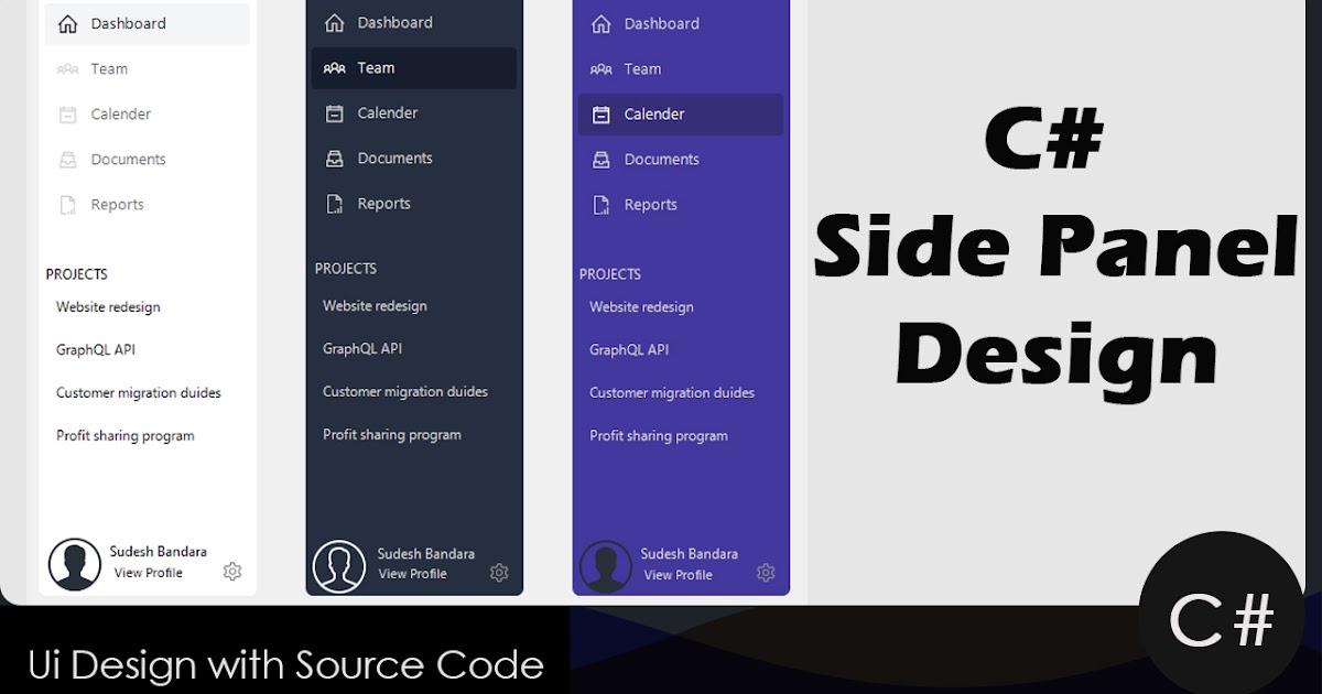 Sudesh Design: C# Side Panel Design