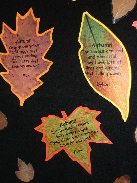 Miss Baker's Beaut Bunch: Autumn leaf poems!