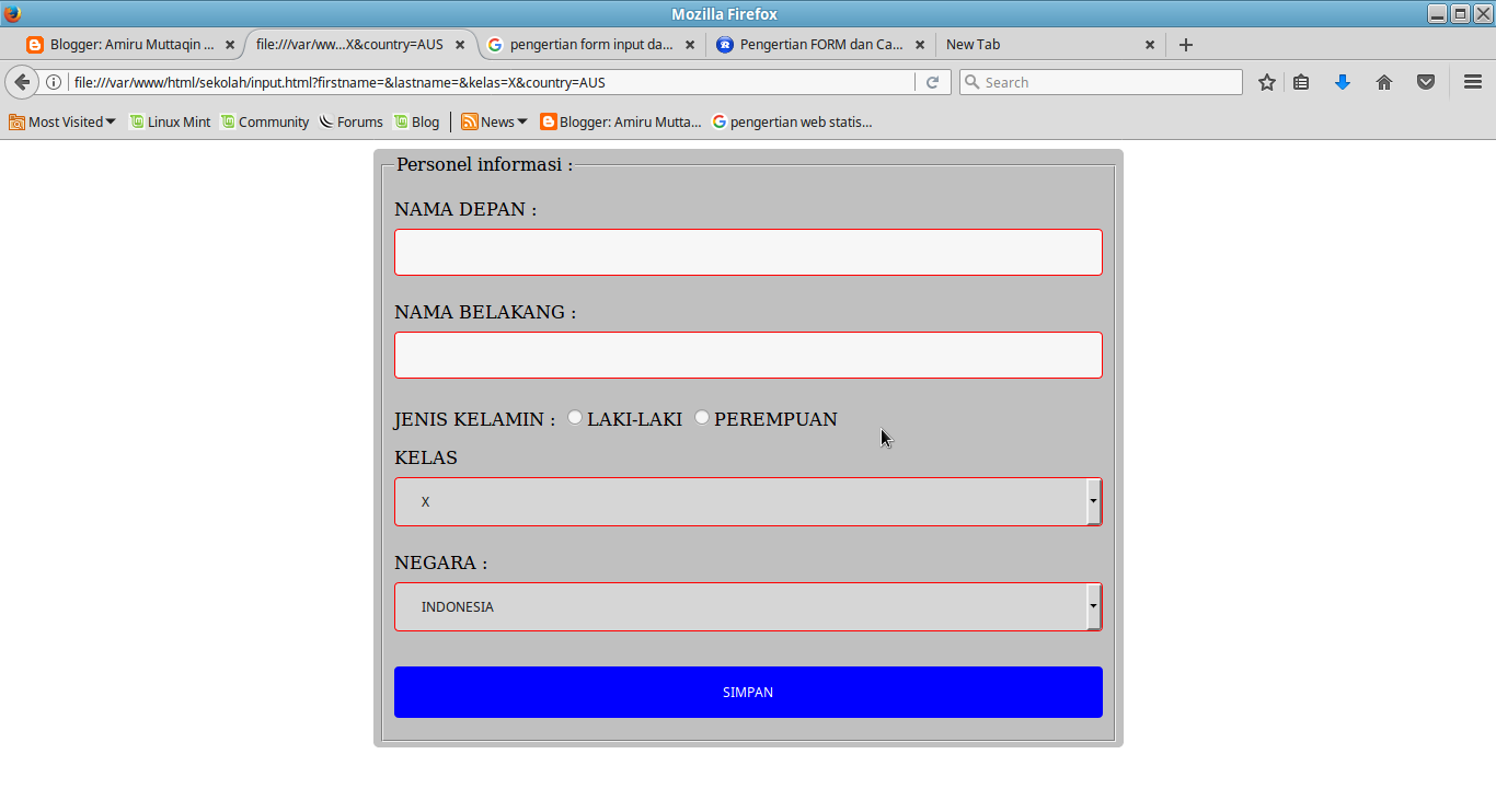 Membuat Form Inputan Sederhana Menggunakan Html Dengan Gabungan Css Riset