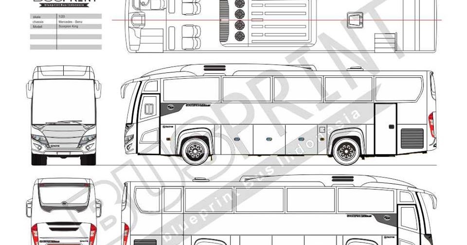Blueprint bus scorpion king [ bluprint bus indonesia ] | Membuat Model ...